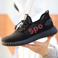 China Shengjie Men'S Breathable Flyknit Large Mesh Rubber Sole Fashion Safety Shoes for sale