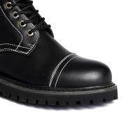China Rubber Sole Lace Up Goodyear Shoes Shock Absorbing Features Smooth Cow Leather Safety Shoes for sale