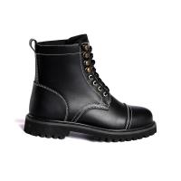 China Rubber Sole Lace Up Goodyear Shoes Shock Absorbing Features Smooth Cow Leather Safety Shoes for sale