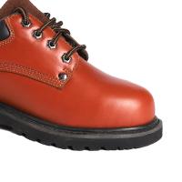 China Embossed Cow Leather Goodyear Work Boots Steel Toe Waterproof Puncture Resistant for sale