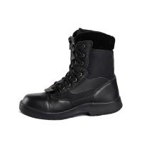 China Waterproof Steel Toe Footwear Anti Slip PU Sole Lace Up Work Boots Black Color Man Safety Shoes for sale