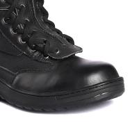 China Waterproof Steel Toe Footwear Anti Slip PU Sole Lace Up Work Boots Black Color Man Safety Shoes for sale