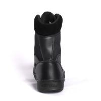 China Waterproof Steel Toe Footwear Anti Slip PU Sole Lace Up Work Boots Black Color Man Safety Shoes for sale