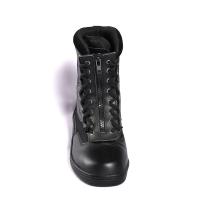 China Waterproof Steel Toe Footwear Anti Slip PU Sole Lace Up Work Boots Black Color Man Safety Shoes for sale