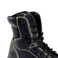 China Anti Slip  Brand Safety Shoes Nubuck Cow Leather Steel Toe Lace Up Shock Absorbing Sole Black Color for sale
