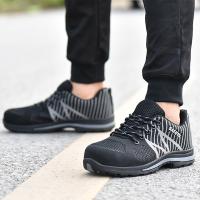 China Lightweight Mesh Mid Cut Oil Resistant Work Boots Industrial Men'S Steel Toe Steel Plate Safety Shoes for sale