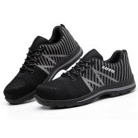 China Lightweight Mesh Mid Cut Oil Resistant Work Boots Industrial Men'S Steel Toe Steel Plate Safety Shoes for sale