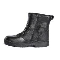 China High Cut Safety Shoes PU Sole Ultimate Comfort Black Leather Fabric Upper Men'S Safety Shoes for sale