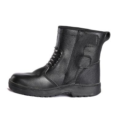 China High Cut Safety Shoes PU Sole Ultimate Comfort Black Leather Fabric Upper Men'S Safety Shoes for sale