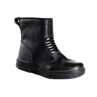 China High Cut Safety Shoes PU Sole Ultimate Comfort Black Leather Fabric Upper Men'S Safety Shoes for sale