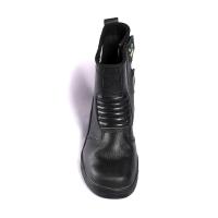 China High Cut Safety Shoes PU Sole Ultimate Comfort Black Leather Fabric Upper Men'S Safety Shoes for sale