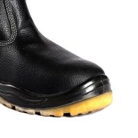 China Steel Toe Lace Up Cut Black Split Cow Leather Anti Slip Protection Brand Safety Shoes for sale