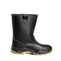 China Steel Toe Lace Up Cut Black Split Cow Leather Anti Slip Protection Brand Safety Shoes for sale