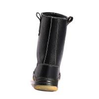 China Steel Toe Lace Up Cut Black Split Cow Leather Anti Slip Protection Brand Safety Shoes for sale
