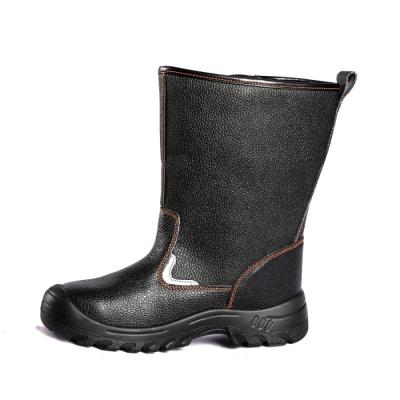 China Steel Toe Shock Absorbing High Cut Leather Lace Up Closure Sport Safety Shoes for sale