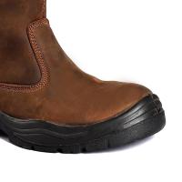 China Shock Absorbing Cut Brown Steel Toe Protection Anti Slip PU Sole Safety Shoes for sale