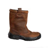 China Shock Absorbing Cut Brown Steel Toe Protection Anti Slip PU Sole Safety Shoes for sale