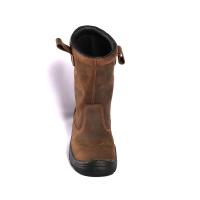 China Shock Absorbing Cut Brown Steel Toe Protection Anti Slip PU Sole Safety Shoes for sale