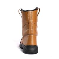 China Yellow Color  Lace up Anti Slip Cut Steel Toe Split Cow Leather PU Sole Safety Shoes for sale