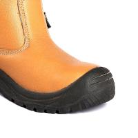 China Shengjie Shock Proof Yellow Leather High Top Safety Boots Steel Toe Protection PU Steel Sole Safety Shoes for sale