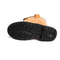 China Shengjie Shock Proof Yellow Leather High Top Safety Boots Steel Toe Protection PU Steel Sole Safety Shoes for sale