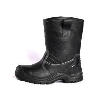 China Steel Toe Protective Split Cow Leather Upper Slip Resistance Shock Absorption ASTM Safety Shoes for sale