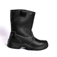 China Steel Toe Protective Split Cow Leather Upper Slip Resistance Shock Absorption ASTM Safety Shoes for sale