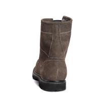 China Split Cow Leather Fabric Steel Toe Cap Shock Absorbing Cut PU Sole Men'S Safety Shoes for sale