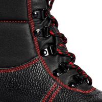 China Lace Up Black Split Cow Leather Upper Steel Toe Protection Winter Safety Shoes for sale