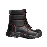China Lace Up Black Split Cow Leather Upper Steel Toe Protection Winter Safety Shoes for sale