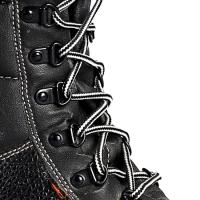 China Black Split Cow Leather Cut Steel Toe Lace Up Anti Slip Shock Absorbing Work Safety Shoes for sale