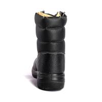 China Black Split Cow Leather Cut Steel Toe Lace Up Anti Slip Shock Absorbing Work Safety Shoes for sale