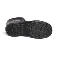 China Black Split Cow Leather Cut Steel Toe Lace Up Anti Slip Shock Absorbing Work Safety Shoes for sale