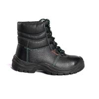 China Anti Slip Cut Leather Upper Shock Absorbing PU Sole Steel Toe Protection Winter Safety Shoes for sale