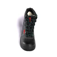 China Anti Slip Cut Leather Upper Shock Absorbing PU Sole Steel Toe Protection Winter Safety Shoes for sale