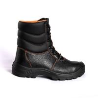 China Black Leather Cut Steel Toe Protection Anti Slip Function Action Safety Shoes Shock Proof for sale