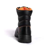 China Black Leather Cut Steel Toe Protection Anti Slip Function Action Safety Shoes Shock Proof for sale