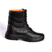 China Black Leather Cut Steel Toe Protection Anti Slip Function Action Safety Shoes Shock Proof for sale