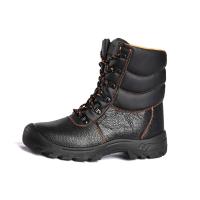 China Black Leather Cut Steel Toe Protection Anti Slip Function Action Safety Shoes Shock Proof for sale