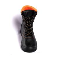 China Black Leather Cut Steel Toe Protection Anti Slip Function Action Safety Shoes Shock Proof for sale