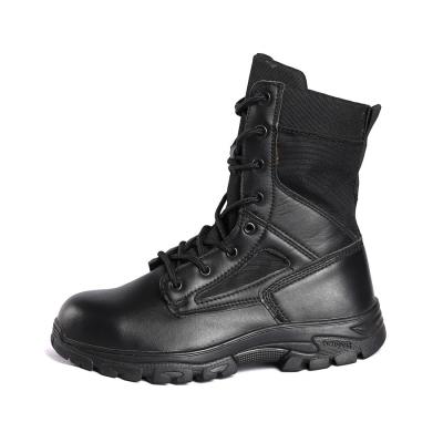 China Steel Toe Fabric Black High Cut PU Sole Lace Up Closure Safetoe Safety Shoes for sale