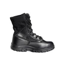 China Steel Toe Fabric Black High Cut PU Sole Lace Up Closure Safetoe Safety Shoes for sale