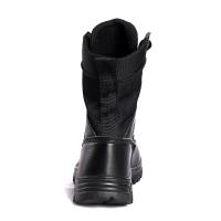 China Steel Toe Fabric Black High Cut PU Sole Lace Up Closure Safetoe Safety Shoes for sale