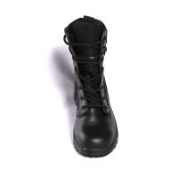 China Steel Toe Fabric Black High Cut PU Sole Lace Up Closure Safetoe Safety Shoes for sale