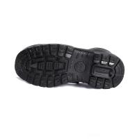 China Black Embossed Cow Leatehr Lace up Steel Toe Puncture Slip Resistant Mesh Boot Safety Shoes for sale