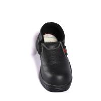 China Black Embossed Cow Leatehr Lace up Steel Toe Puncture Slip Resistant Mesh Boot Safety Shoes for sale