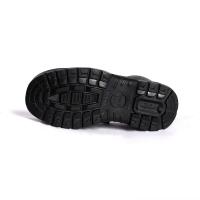 China Black Embossed Cow Leatehr Lace up Steel Toe Puncture Slip Resistant Mesh Boot Safety Shoes for sale