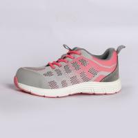 China Leather Mesh Steel Toe Slip Pink Resistant Oil Resistant Women Safety Shoes for sale