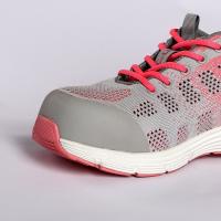 China Leather Mesh Steel Toe Slip Pink Resistant Oil Resistant Women Safety Shoes for sale