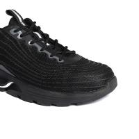 China Unisex Lace up Fly Knit Fabric Upper Slip Resistant Rubber Sole Steel Toe Fashion Safety Shoes for sale